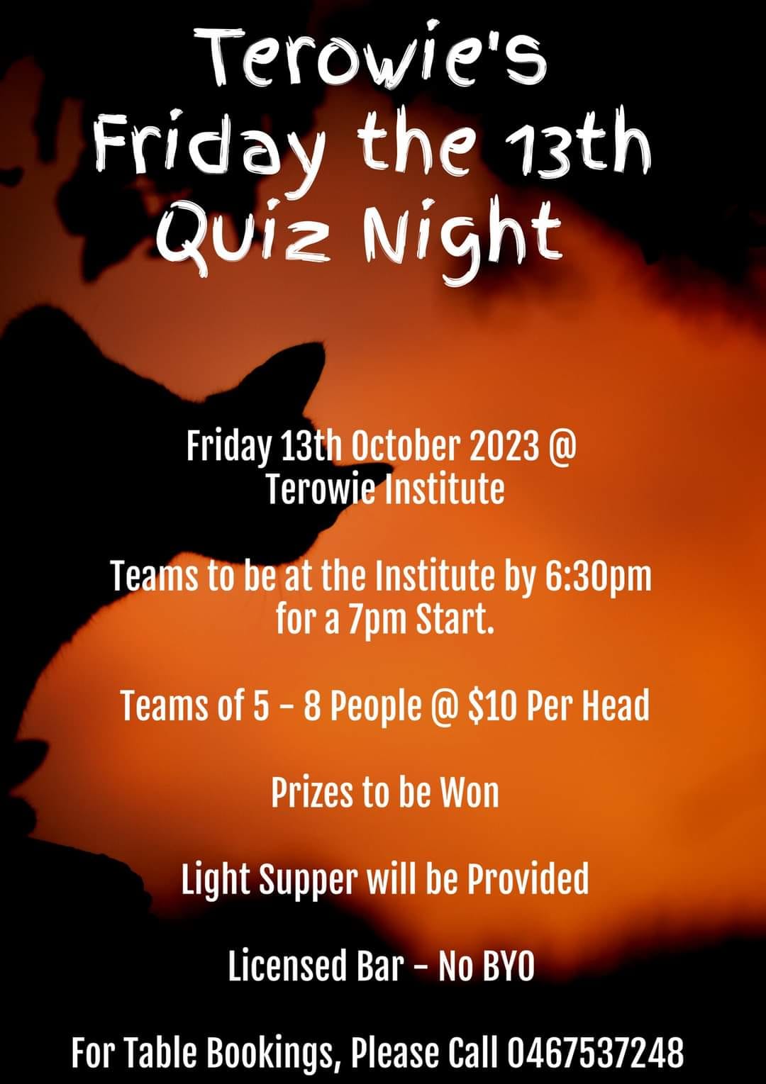 Terowie Friday 13th Quiz Night - Visit Burra